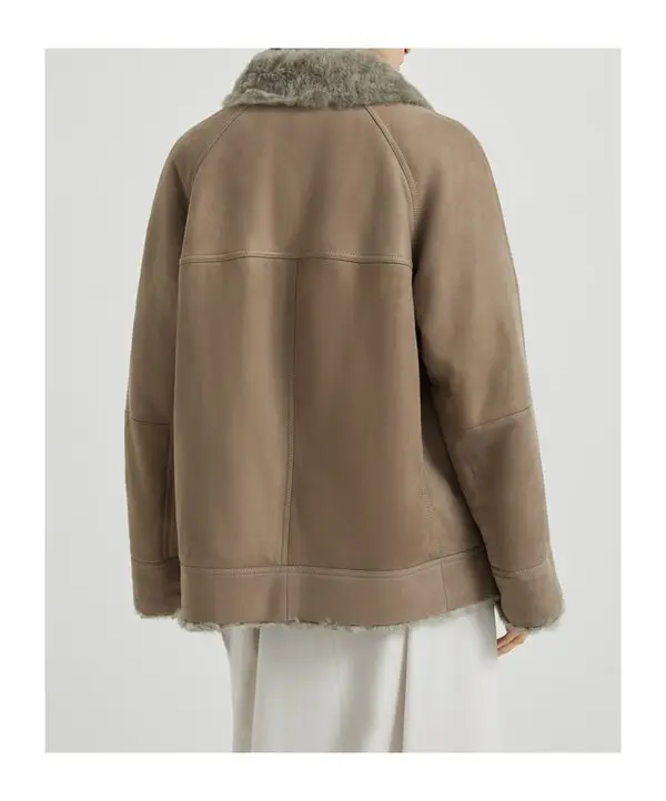 Brunello Cucinelli Shearling Trimmed Jacket