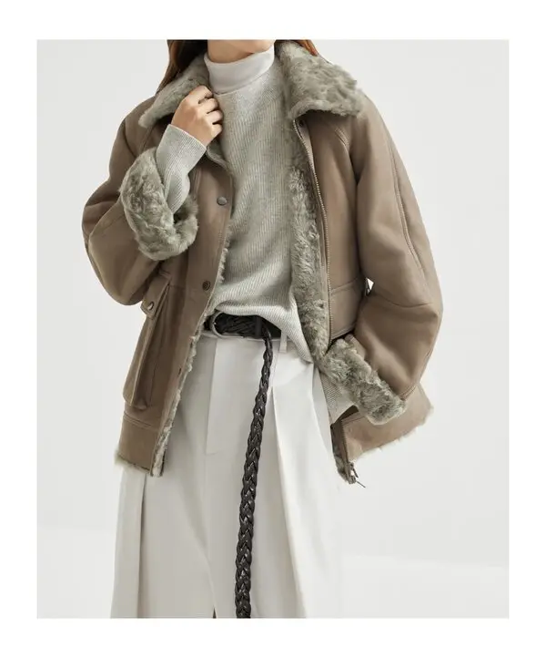 Brunello Cucinelli Shearling Trimmed Jacket