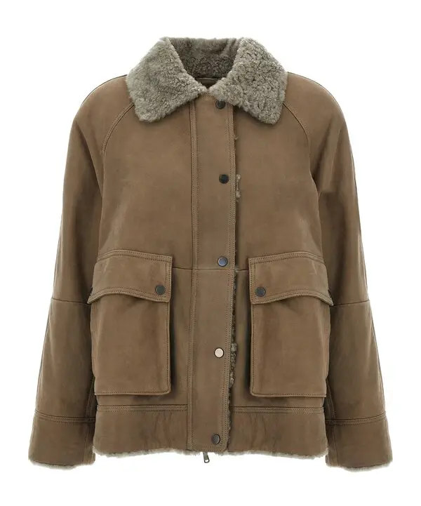 Brunello Cucinelli Shearling Trimmed Jacket