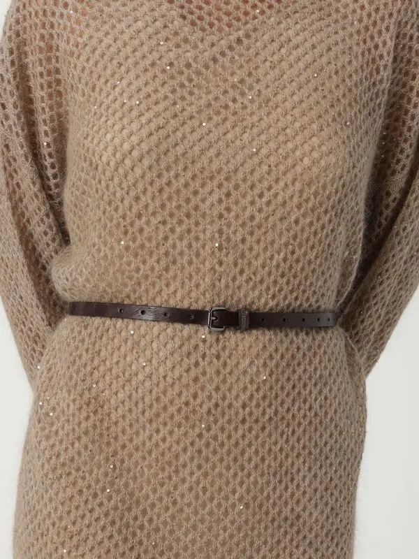 Brunello Cucinelli Embellished Knitted Midi Dress
