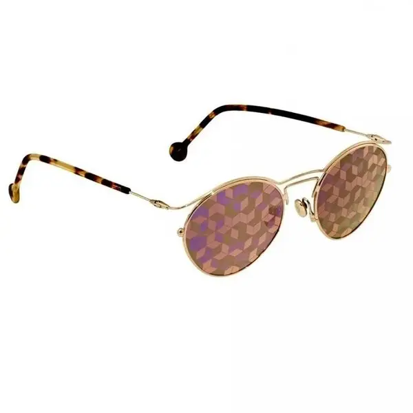 Dior Round Frame Sunglasses With Animal Print Temples