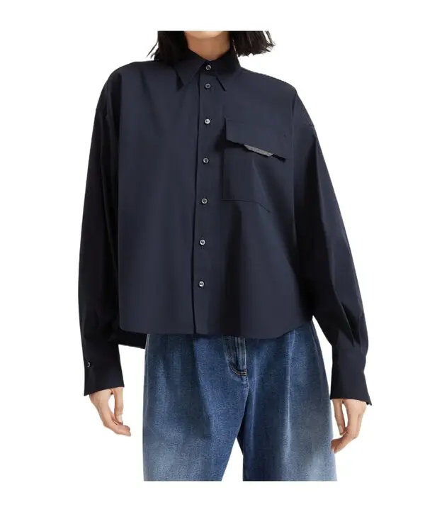 Brunello Cucinelli Long Sleeve Buttoned Shirt With Monili Decoration