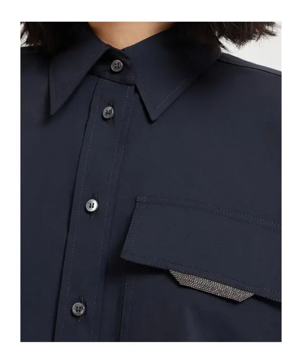 Brunello Cucinelli Long Sleeve Buttoned Shirt With Monili Decoration