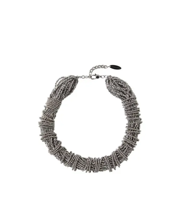 Brunello Cucinelli Vetro And Sterling Silver Choker - Gray