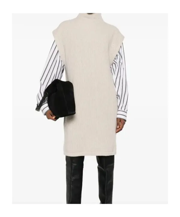 Brunello Cucinelli Ribbed High-neck Dress