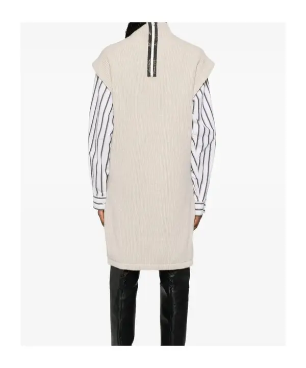 Brunello Cucinelli Ribbed High-neck Dress