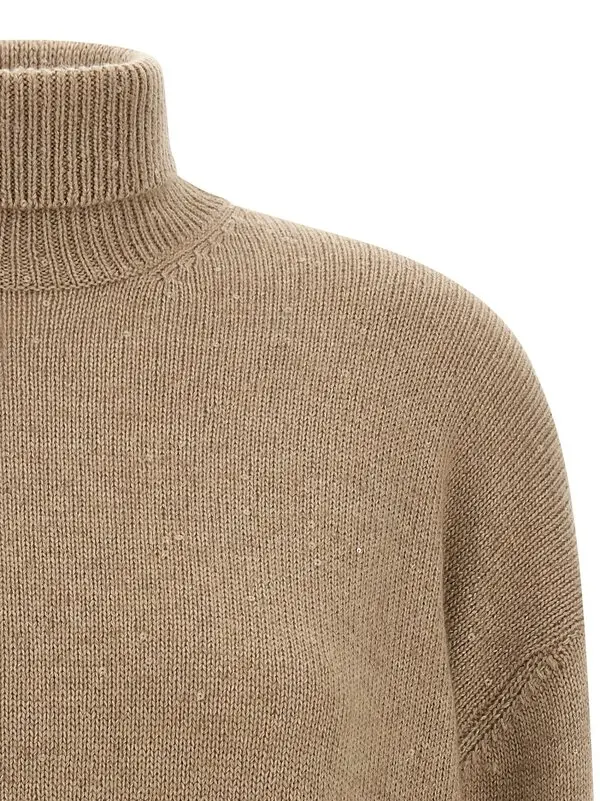 Brunello Cucinelli Sequin Embellished Turtleneck Jumper