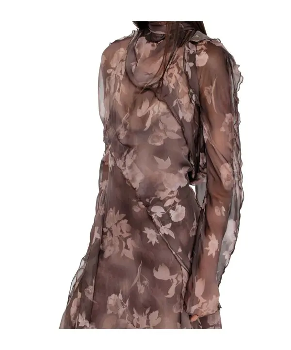 DIESEL® Asymmetrical Chiffon And Silk-crepe Midi Dress