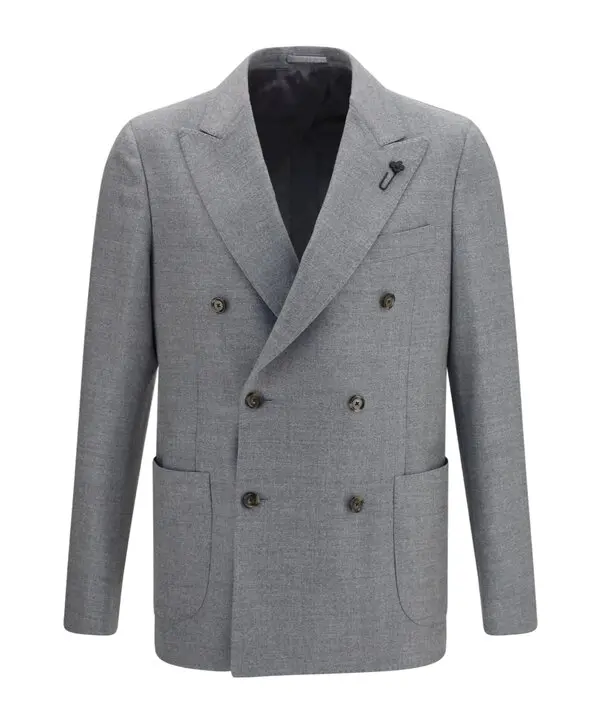 LARDINI Double-breasted Coat - Gray