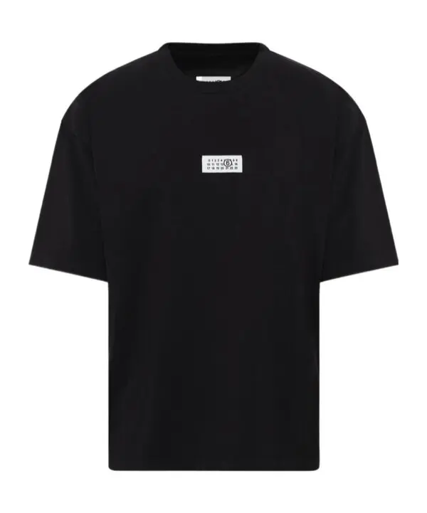 MAISON MARGIELA Logo Printed Crewneck T-shirt - Black