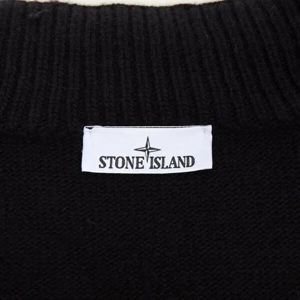 Stone Island Stand-collar Button Cardigan - Black