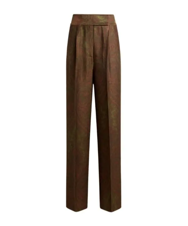 Etro Wool-blend Jacquard Trousers With Paisley Motif
