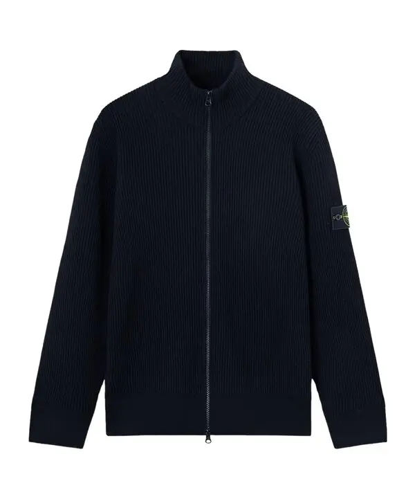 Stone Island Stand-collar Zip-up Cardigan - Blue