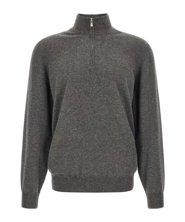 Brunello Cucinelli Half-zip Cashmere Sweater - Grey