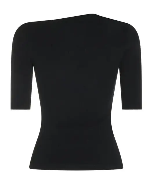 MAISON MARGIELA Ribbed Asymmetrical Neck Top