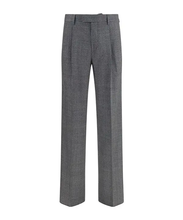 LARDINI Houndstooth Tailored Trousers - Gray