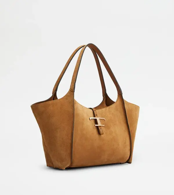 TOD'S T Timeless Shopping Bag In Suede Small