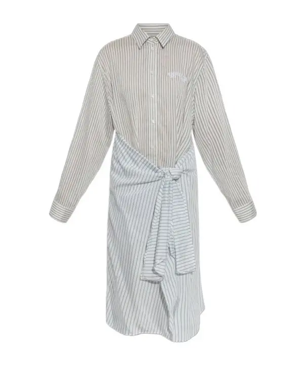 DIESEL® Long-sleeved Striped Shirt Dress