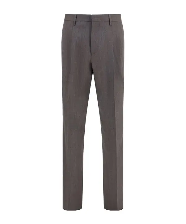 LARDINI Houndstooth Straight-leg Trousers - Black