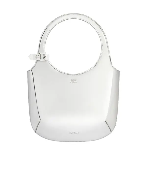 COURREGES Metallic Shoulder Bag - White