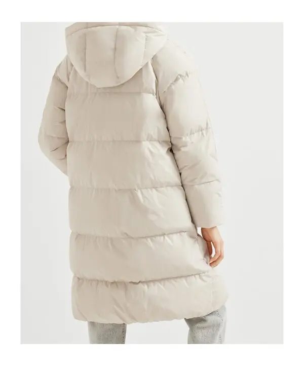 Brunello Cucinelli Zipped Hooded Quilted Coat