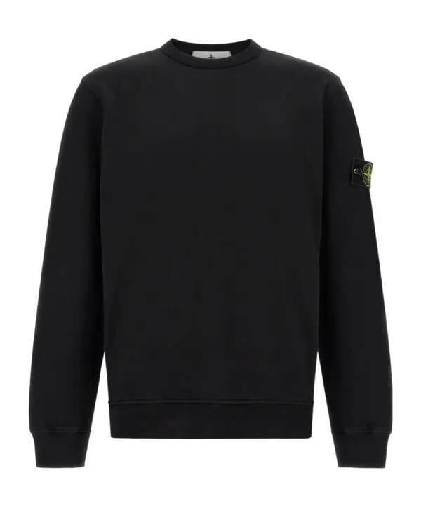 Stone Island Long Sleeve Hooded Sweatshirt - Black