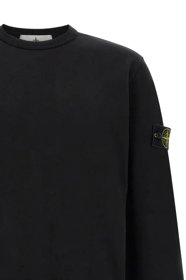 Stone Island Long Sleeve Hooded Sweatshirt - Black