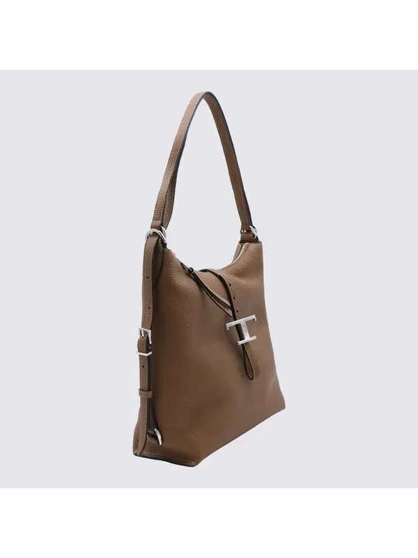 TOD'S Small T Timeless Leather Shoulder Bag - Light Brown