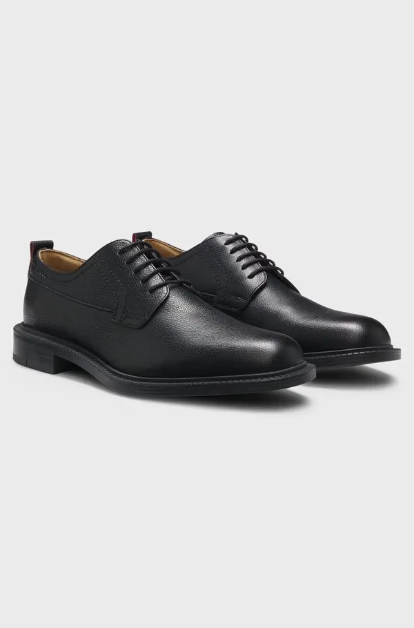 Hugo Boss Derby Shoes In Grained Leather