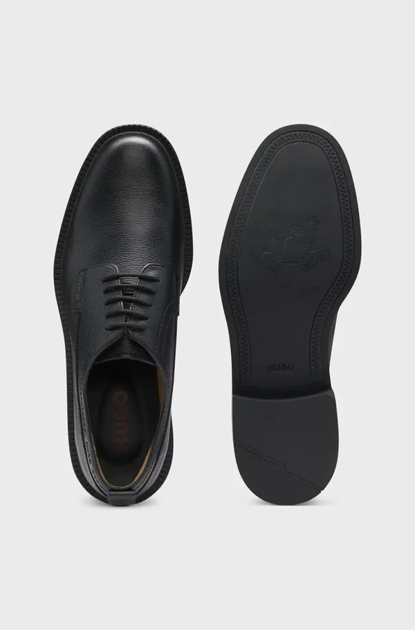 Hugo Boss Derby Shoes In Grained Leather
