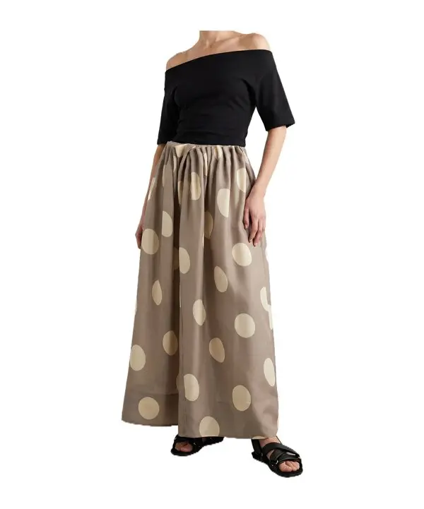 Khaite Riley Polka-dot Maxi Skirt - Nude