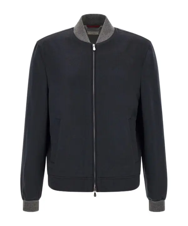 Brunello Cucinelli Light Flannel Bomber Jacket