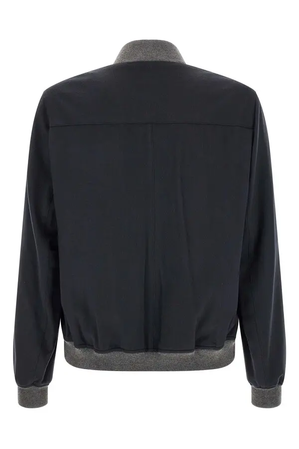 Brunello Cucinelli Light Flannel Bomber Jacket
