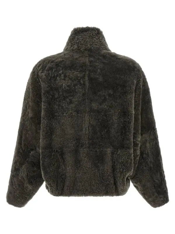 Brunello Cucinelli High-necked Long-sleeved Fur Coat