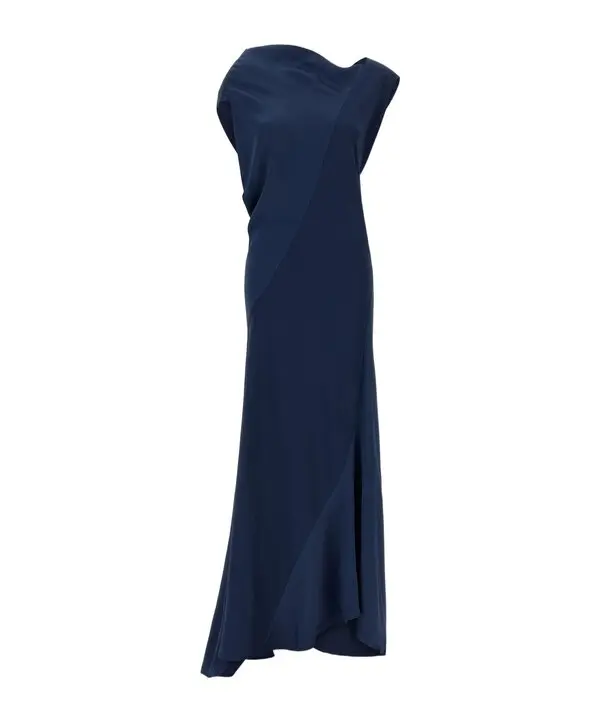 Alberta Ferretti Draped Asymmetrical Dress