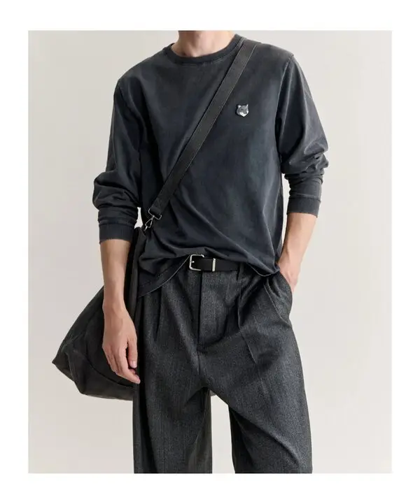 Maison Kitsuné Fox Head Patch Long-sleeved T-shirt