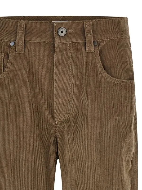Brunello Cucinelli Narrow Wale Corduroy Contemporary Square Trousers