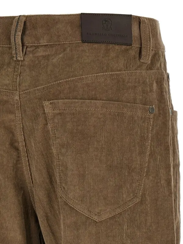 Brunello Cucinelli Narrow Wale Corduroy Contemporary Square Trousers