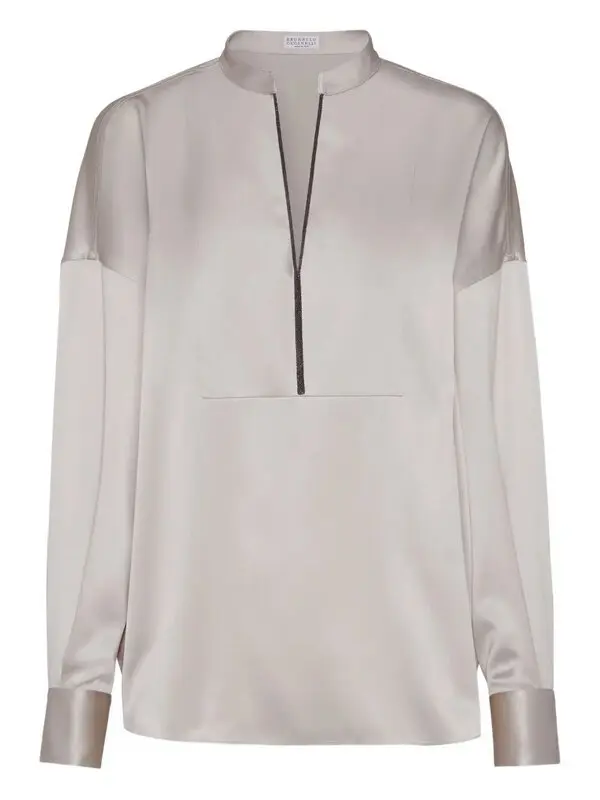 Brunello Cucinelli Long Sleeve Blouse - Beige