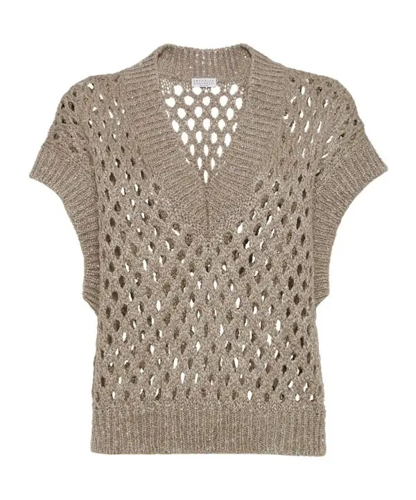 Brunello Cucinelli V-neck Knitted Sleeveless Top
