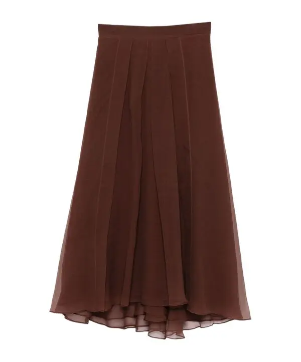 Brunello Cucinelli Pleated Midi Circle Skirt - Brown