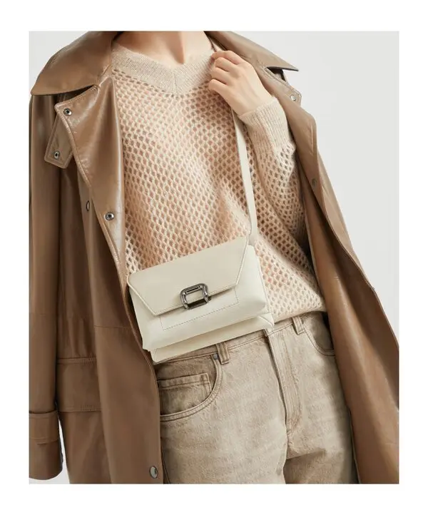 Brunello Cucinelli Sartorial Foldover Top Small Bag