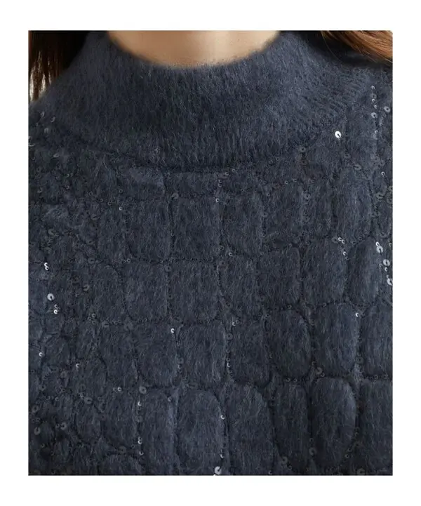 Brunello Cucinelli Croc-motif Sequin Embellished Knit Dress