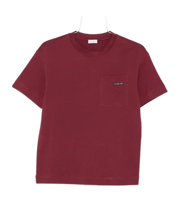 Brunello Cucinelli Cotton T-shirt With Chest Pocket - Red
