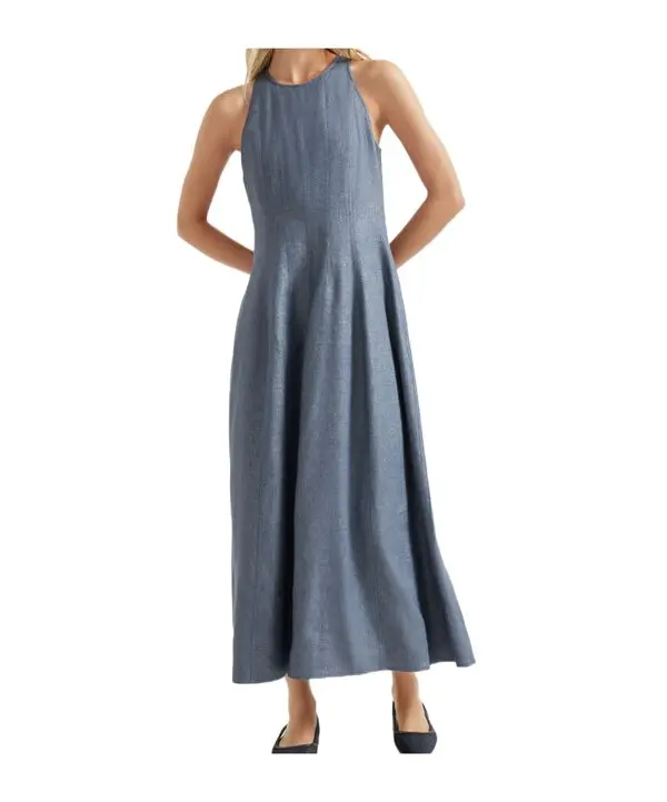 Brunello Cucinelli Crepe Maxi Dress