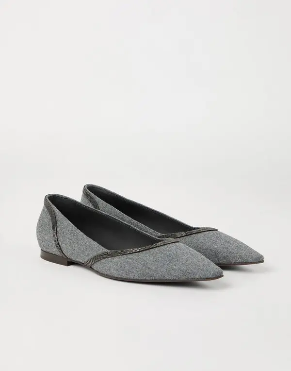 Brunello Cucinelli Flannel Ballet Flats