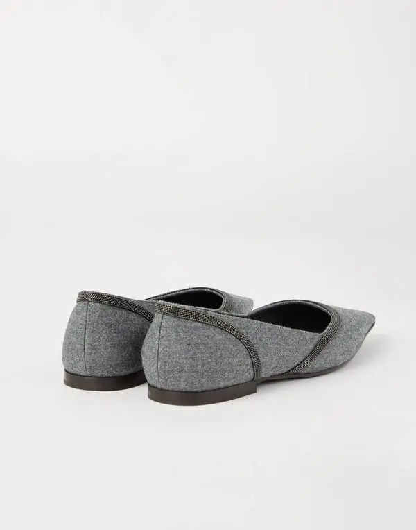 Brunello Cucinelli Flannel Ballet Flats