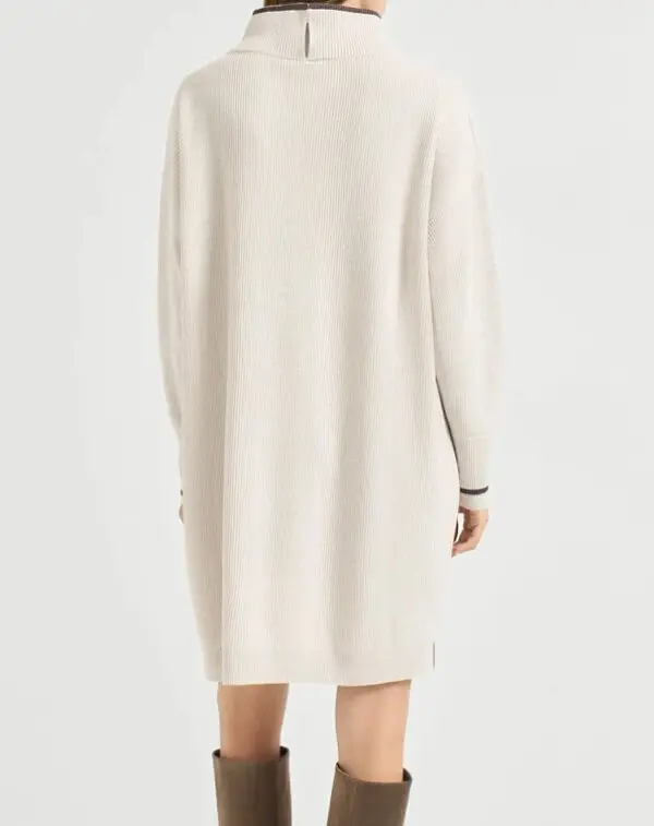 Brunello Cucinelli Ribbed High-neck Dress