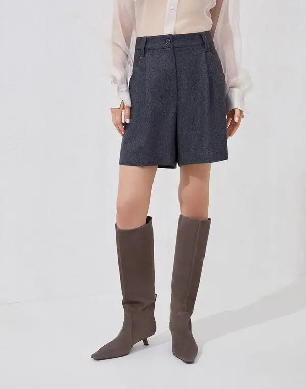 Brunello Cucinelli Virgin Wool Knee-length Shorts