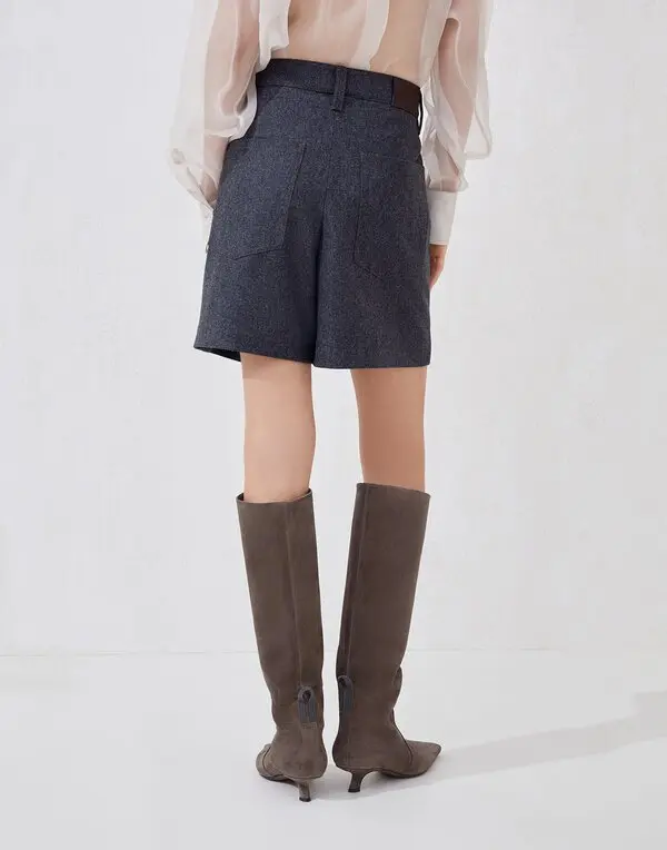 Brunello Cucinelli Virgin Wool Knee-length Shorts